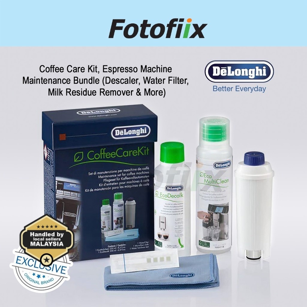 DeLonghi Coffee Care Kit, Espresso Machine Maintenance Bundle (Descaler ...