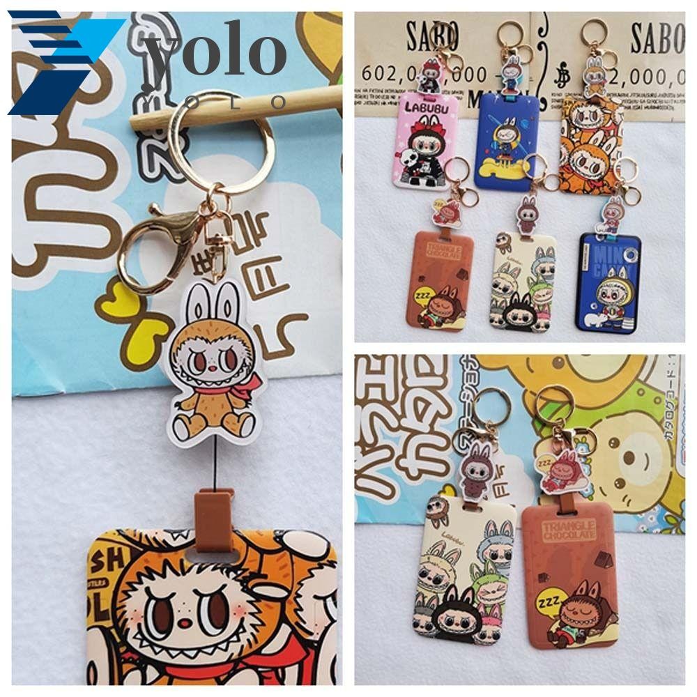 YOLO 2 Styles Labubu Card Holder, Cartoon Keyrings Labubu Key Chain ...