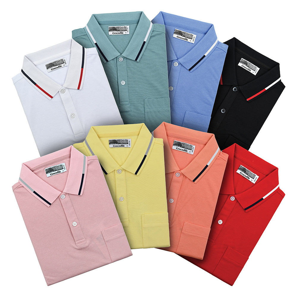 Crocodile Cotton Blend Mens Polo Tee | Shopee Singapore