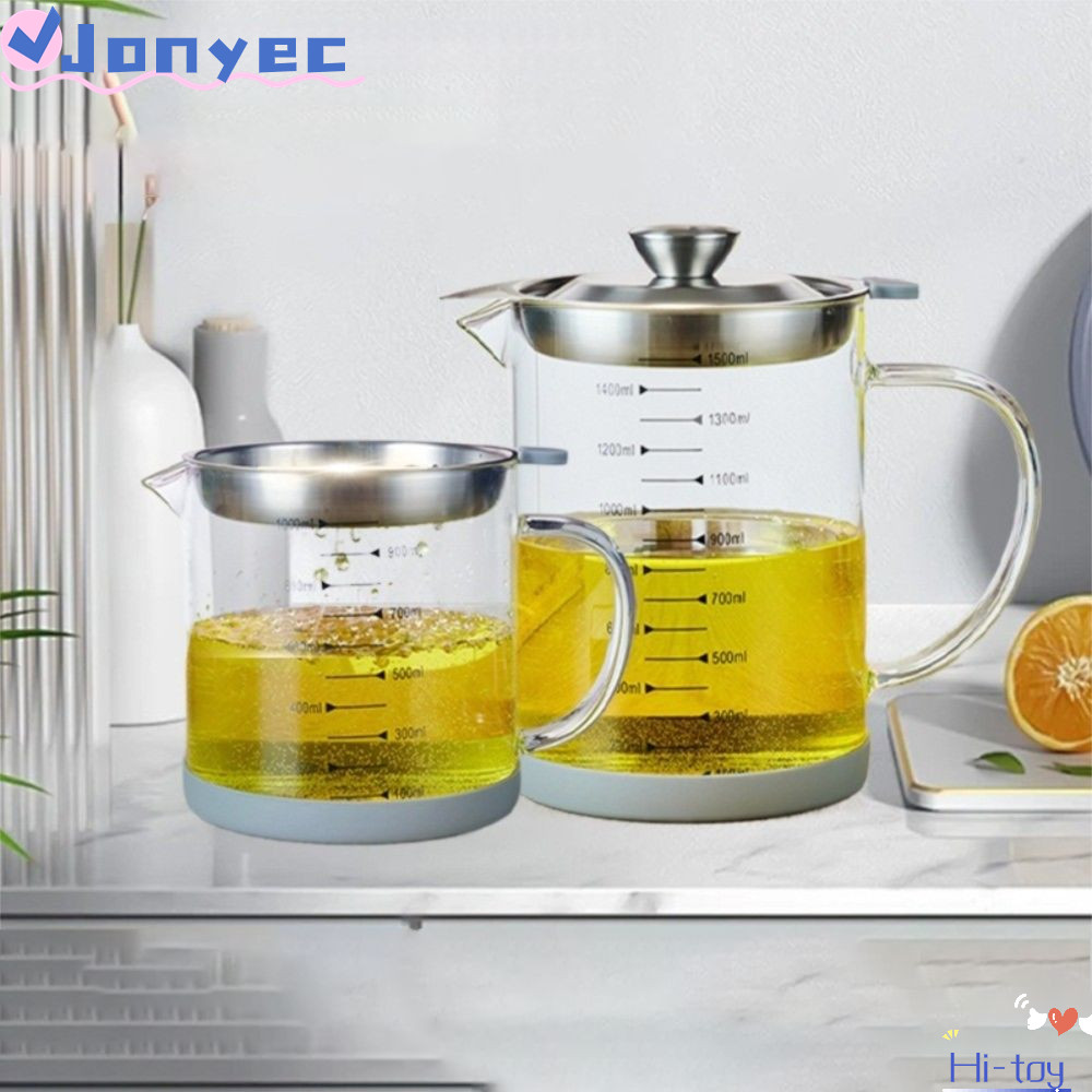 JONY1EC Oil Filter Container, with Scale Heat-Resistant Cooking Oil ...