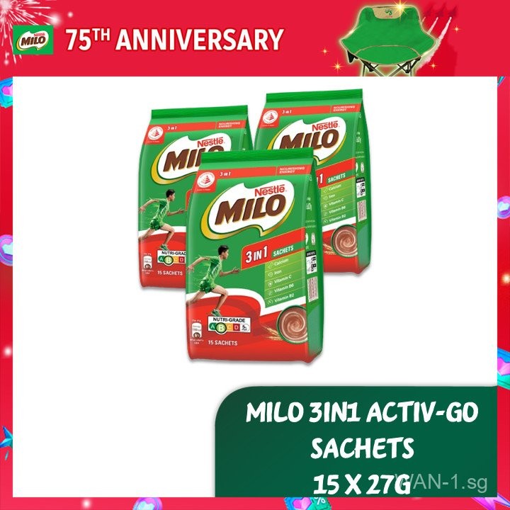 [Bundle of 3] MILO ACTIV-GO 3in1 Sachets (15 x 27g) | Shopee Singapore