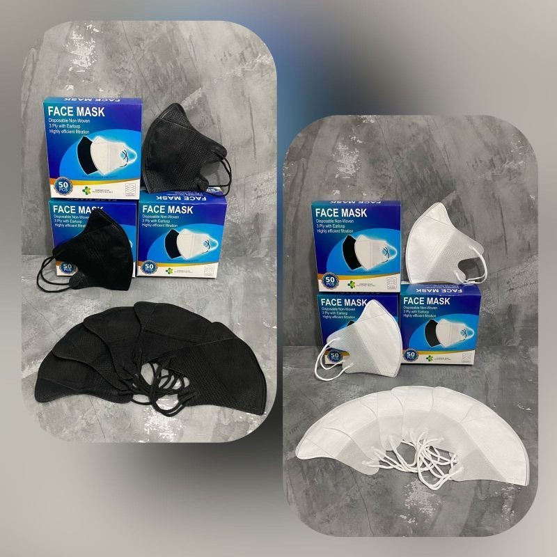 HITAM PUTIH Duckbill FM Mask Black, White Contents 50PCS+BOX And NON ...