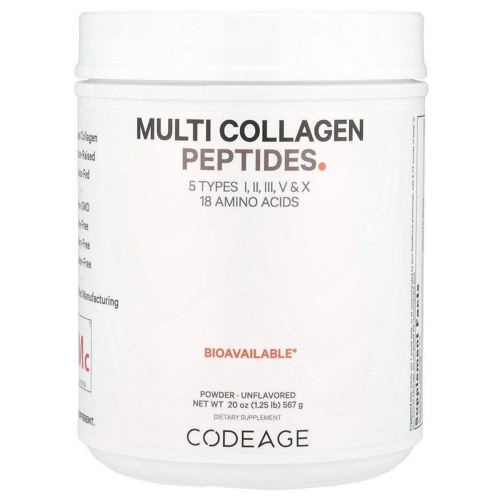 Codeage Multi Collagen Peptides Powder, Unflavored, 20 oz (567 g ...
