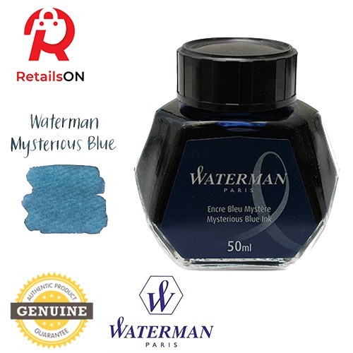Waterman Ink Bottle 50ml Mysterious Blue / Fountain Pen Ink Bottle 1pc ...