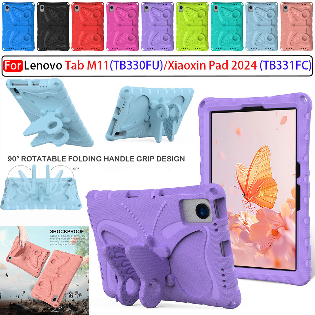 For Lenovo Tab M11 TB330FU Xiaoxin Pad 2024 TB331FC 11 inch Case Shockproof Kids butterfly ...