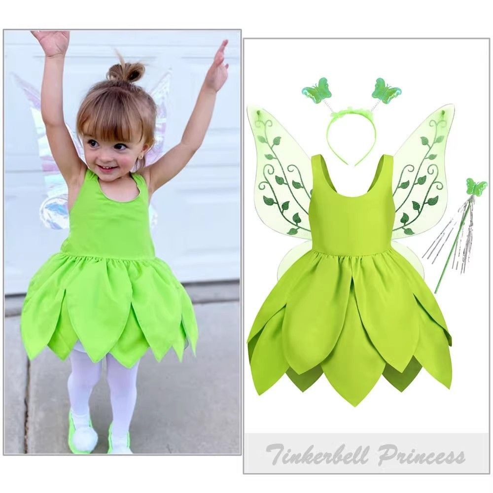 Fairy Tale Wonderful Fairy cos Costume Tinkerbell Cosplay Dress Dance ...
