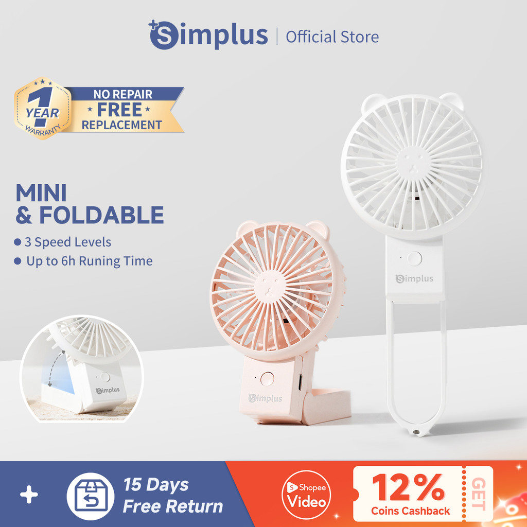 Simplus Handheld Fan | Cute Mini Portable Foldable | 3 Speed Settings ...