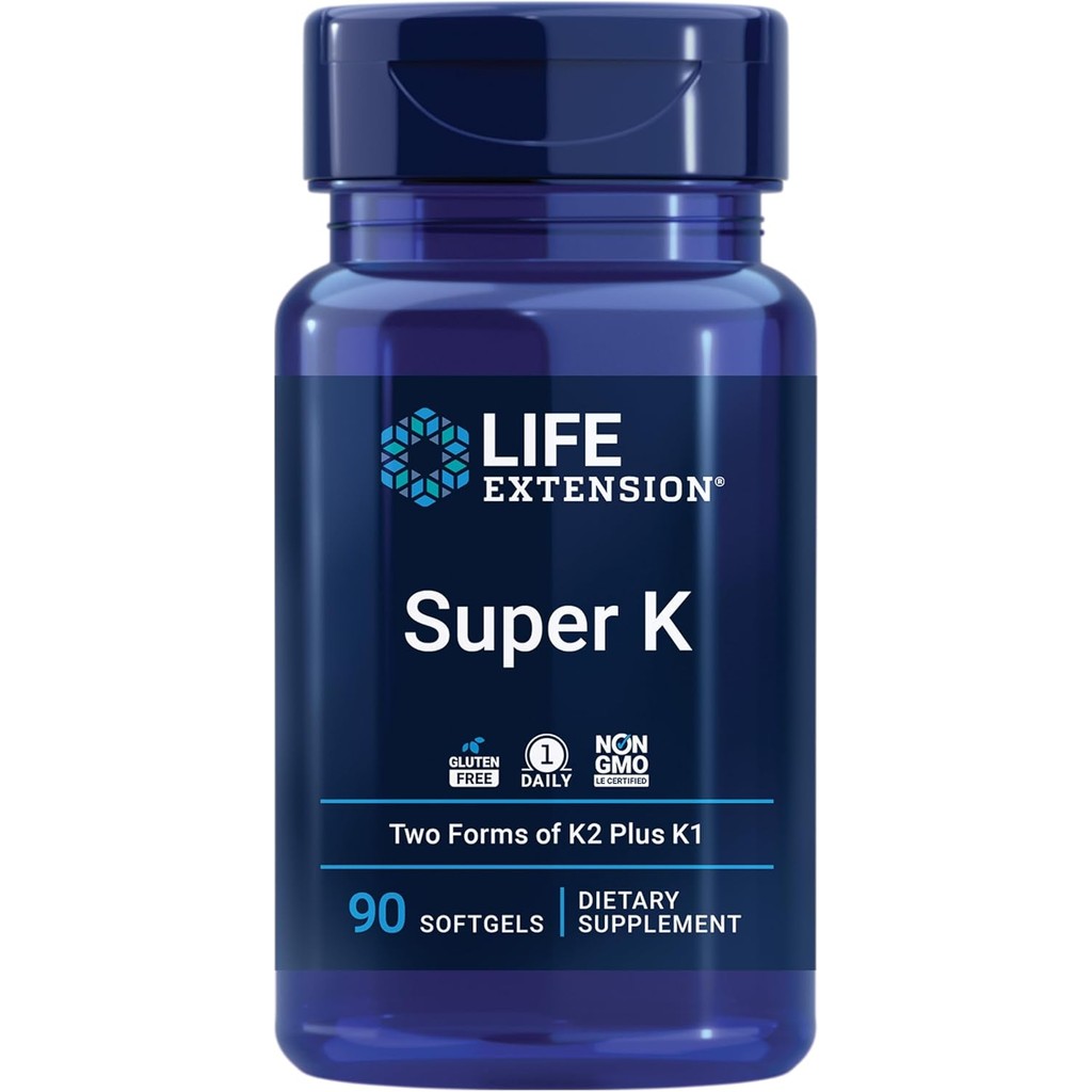 Life Extension Super K, vitamin K1, vitamin K2 mk-7, vitamin K2 mk-4 ...
