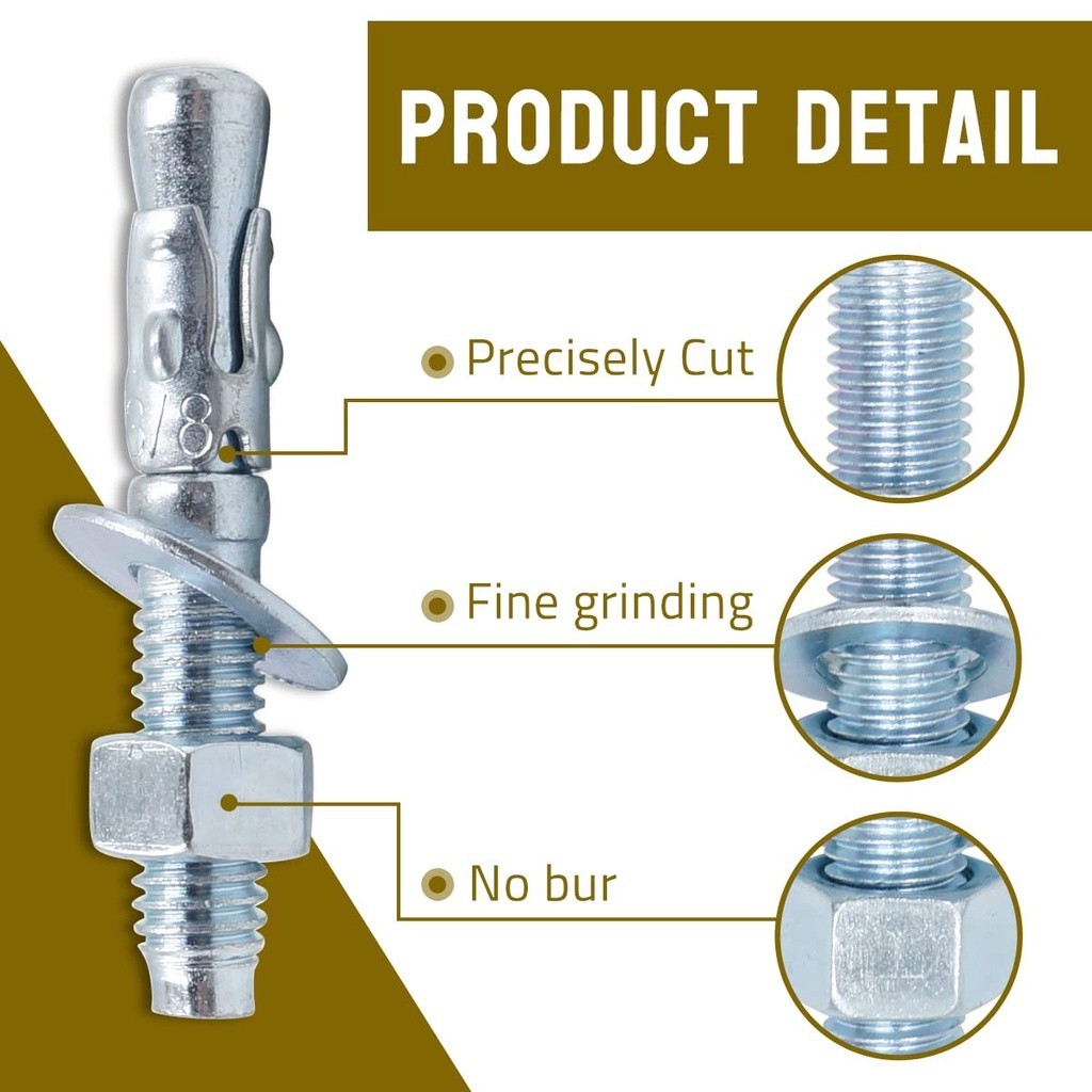 Buyerpick Hot Tip Galvanized Heavy Duty Wall Plug Bolts M10 M12 M18 M20 ...