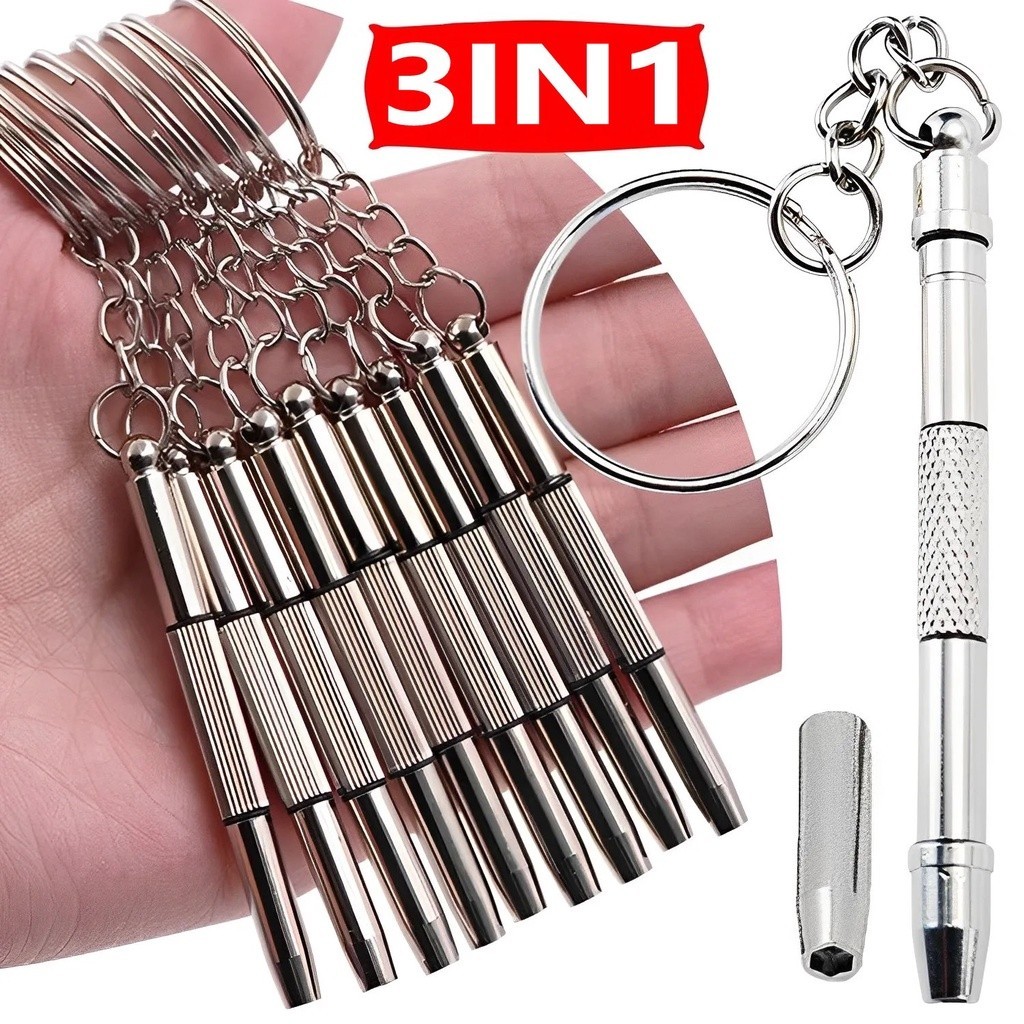 Multifunction 3 In 1 Mini Screwdriver【 Flat Head/Philips/Star Nut ...