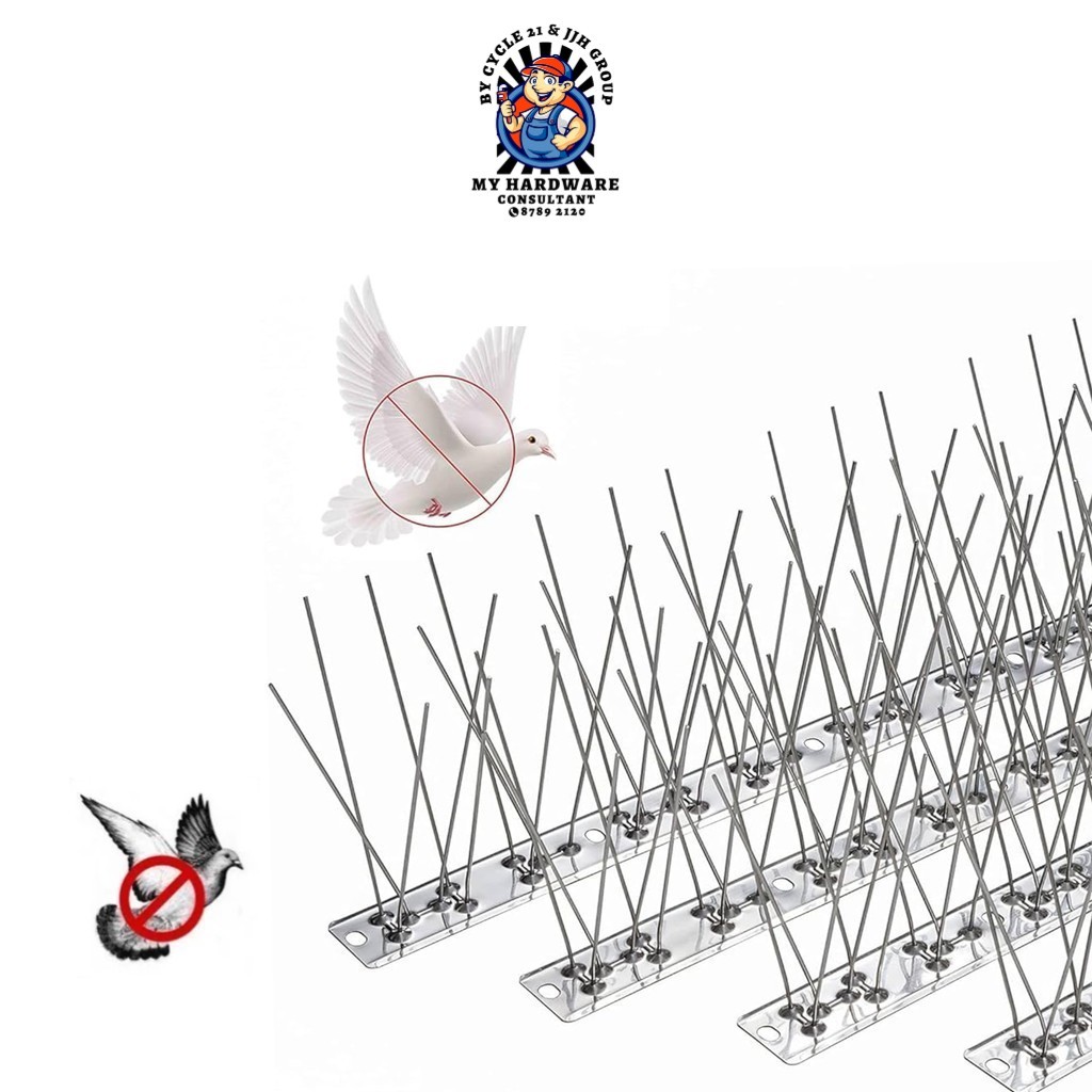 SG FAST DELIVERY 60 Spikes Stainless Steel Pigeons Bird Eco Friendly ...