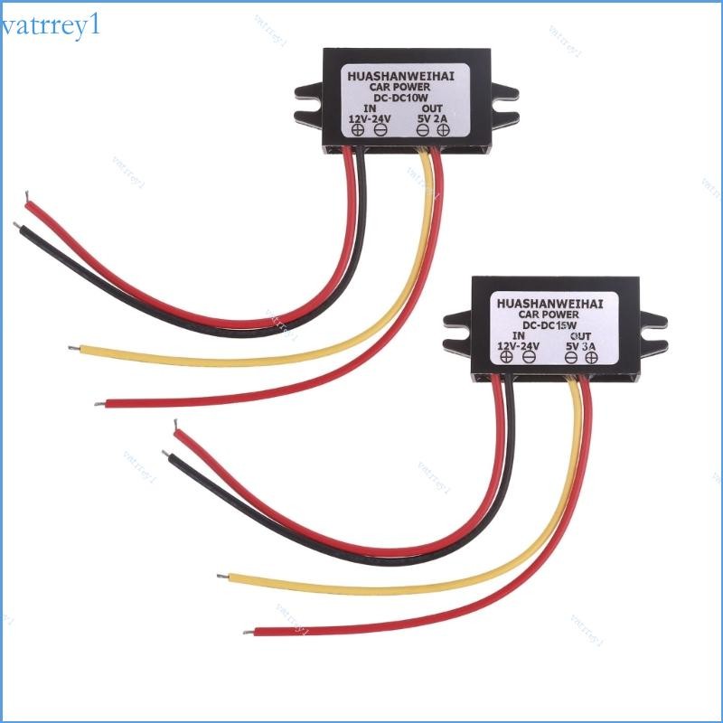 VAT1 Voltages Regulator Power Cable Converters 12-24V to 5V 3A 2A Voltages Step Down Adapter ...