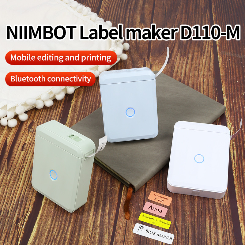 NIIMBOT D110M Label Maker Machine with Tape Portable Bluetooth Sticker ...