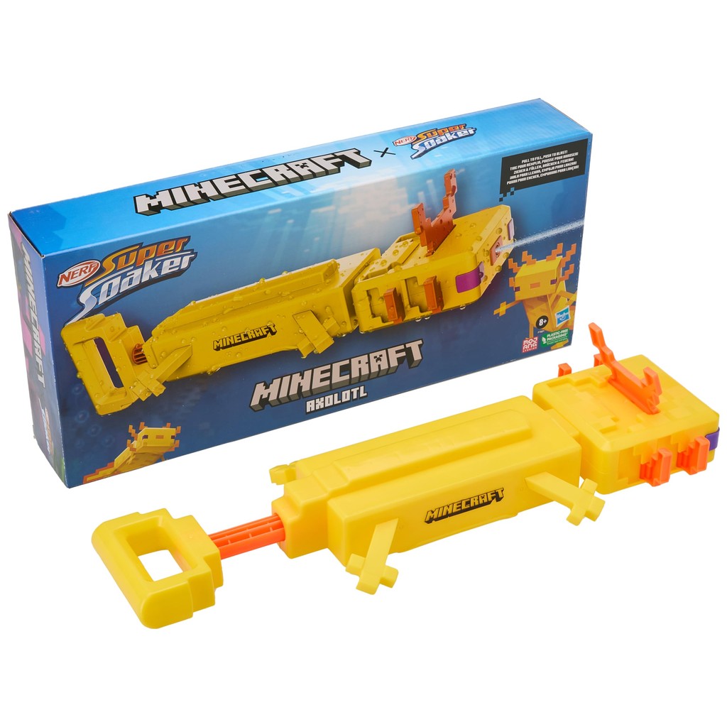 Nerf Super Soaker Minecraft Minecraft AXOLOTL Wartabraster, Minecraft ...