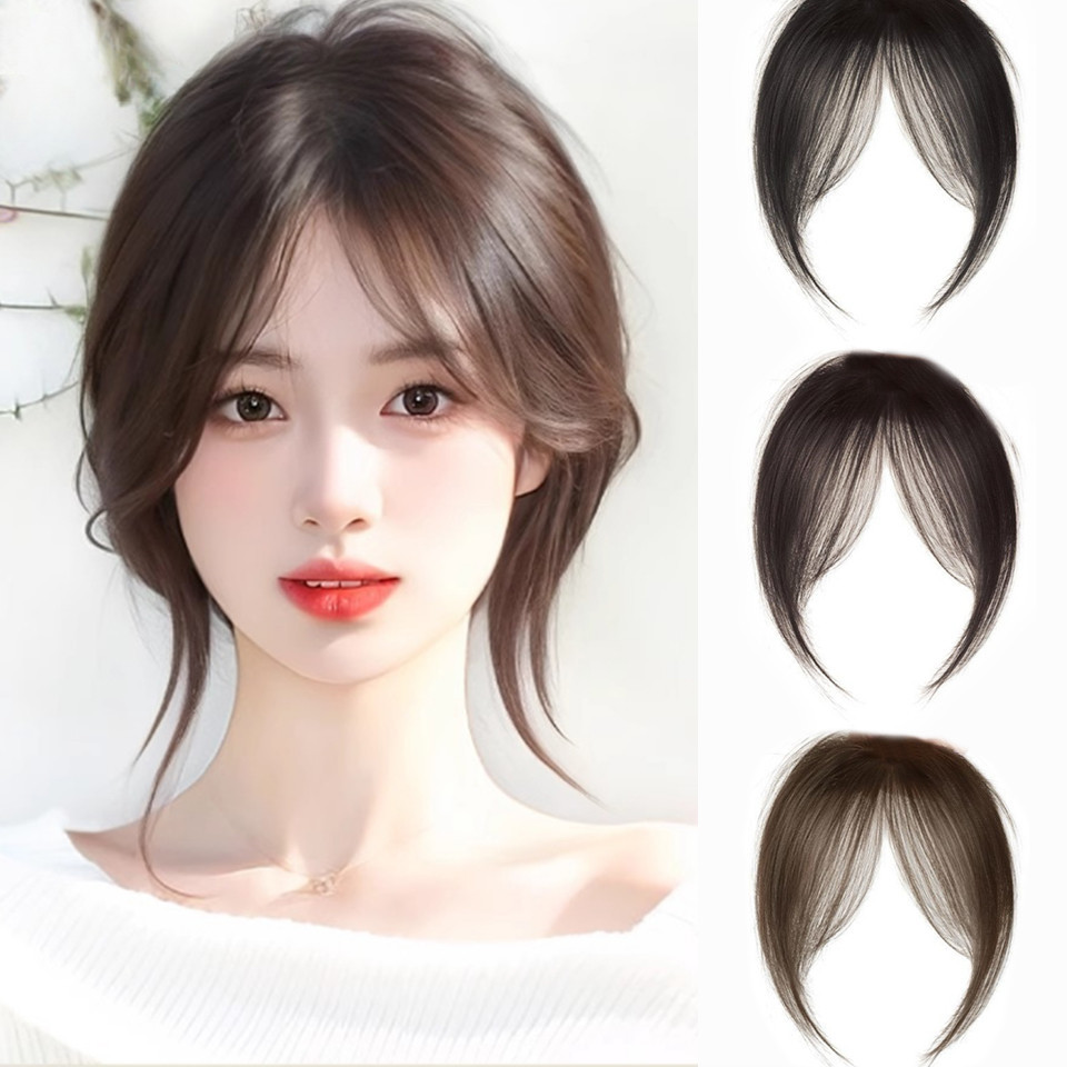 Synthetic Fake Air Bangs Natural Forehead Fake Fringe Hair Bang Wig ...