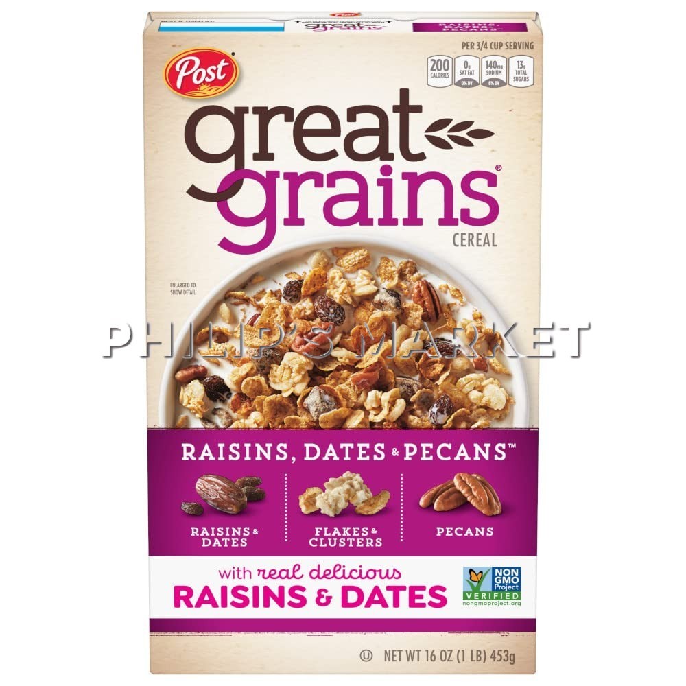 Post Selects Great Grains Raisins Dates and Pecans Whole Grain Cereal ...