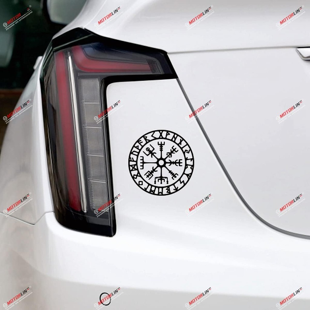 4'' Black Vegvisir Viking Runic Compass Decal Sticker Viking Odin Norse ...