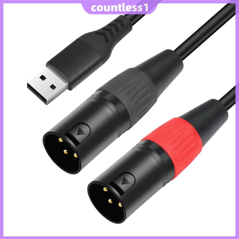 USB To Dual XLR Male Output Cord PC USB To Stereo Audio Cable Converter ...