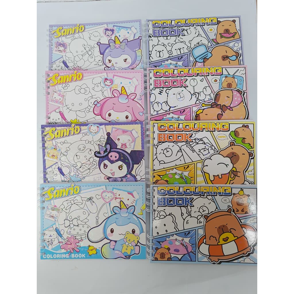 Stok Sedia Buku Mewarna A5 Fancy Sanrio & Capybara /A5 Fancy Sanrio ...