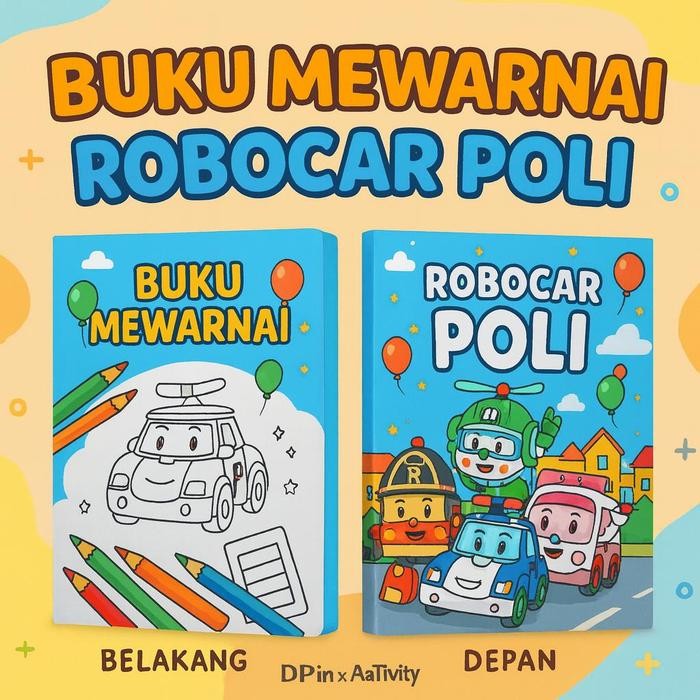 PinxAaTivity Coloring Book [ROBOCAR POLI] Cute Characters for Children ...