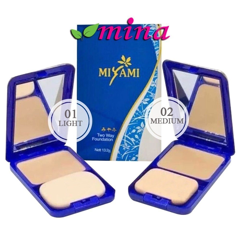 MIYAMI Bedak Two Way Foundation Compact Powder Cermin HQ | Shopee Singapore