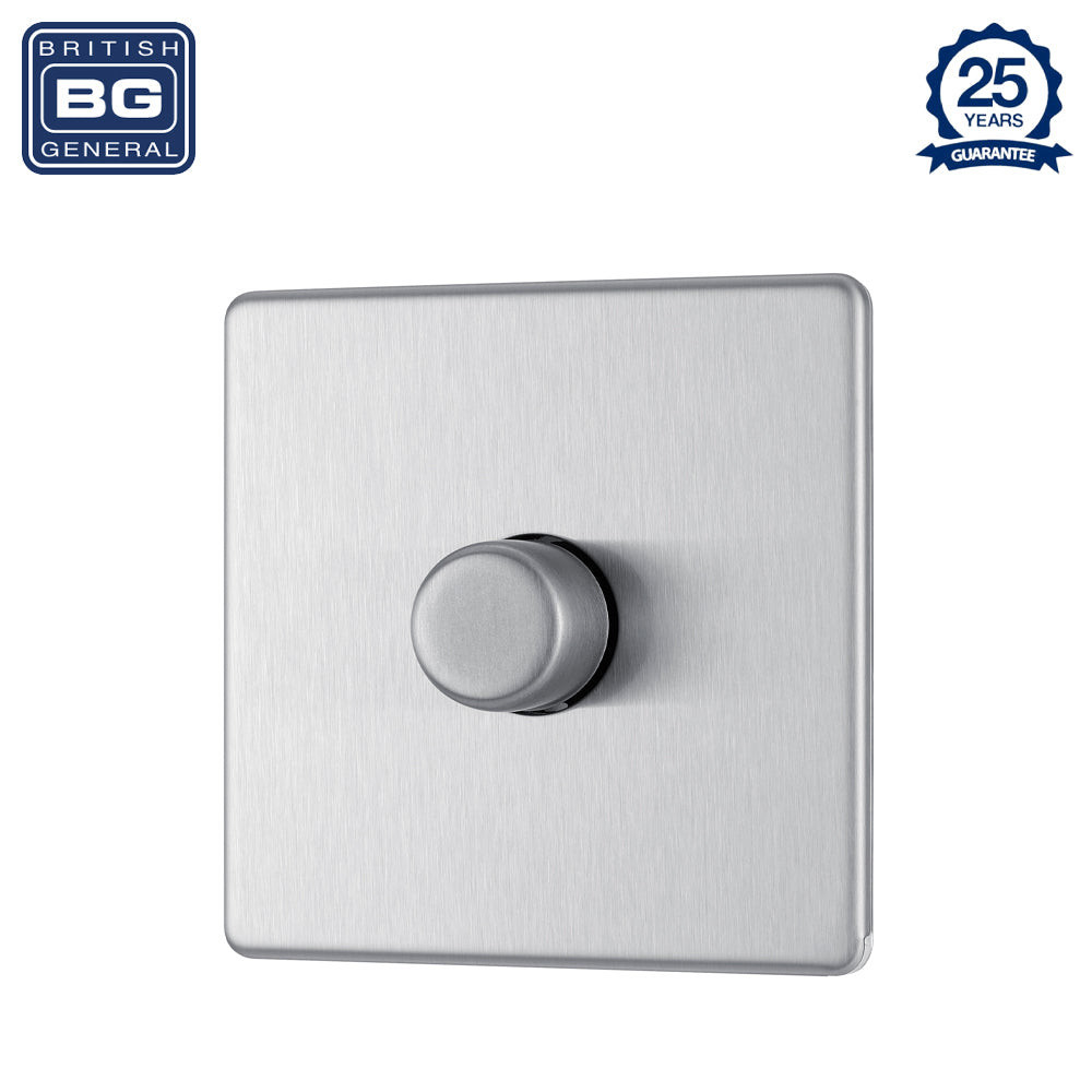 British General | FBS81P | Flatplate Screwless 2 Way 200W Dimmer Switch ...