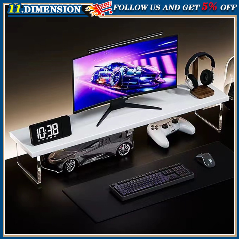 White Monitor Riser Monitor Stand Desktop Height Increase Shelf Cooling ...