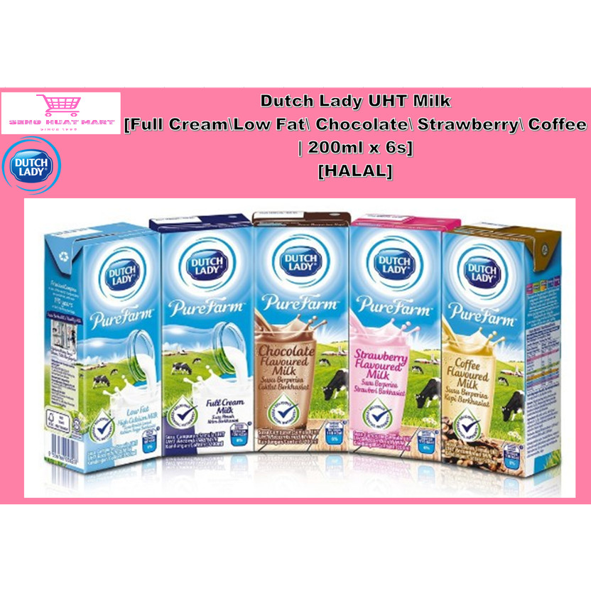 Dutch Lady UHT Milk [Full Cream\Low Fat\ Chocolate\ Strawberry\ Coffee ...