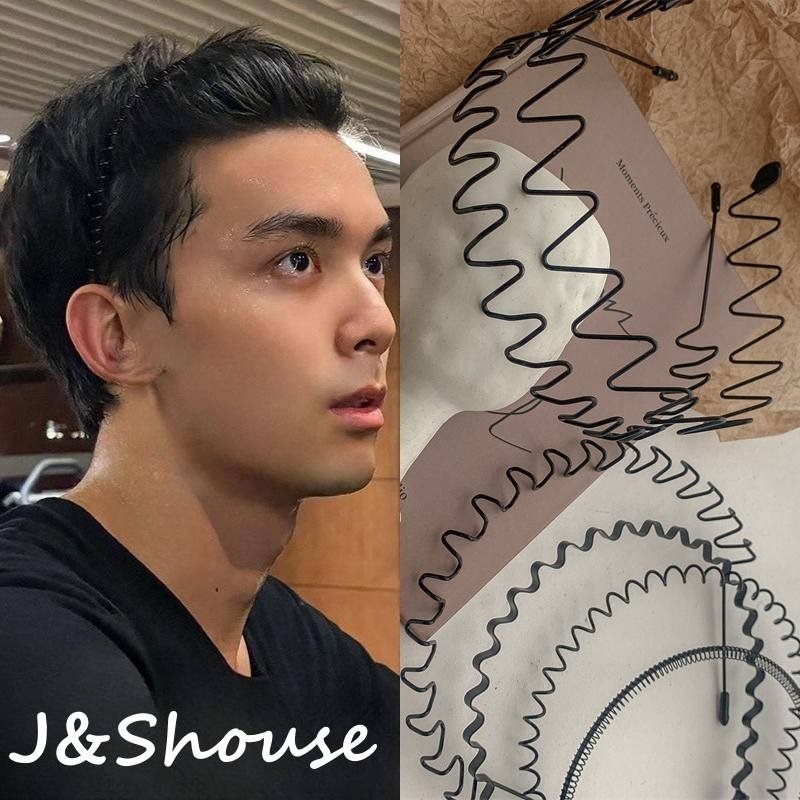 KF842 Fashion invisible metal black headband hair hoop for men and ...