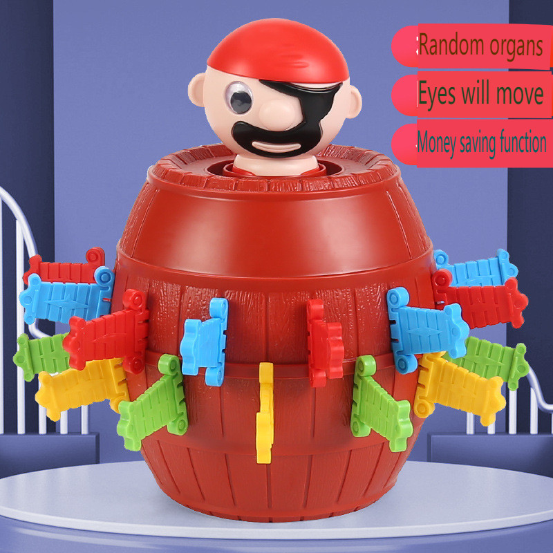 Pirate Bucket Toy Trick Interactive Desktop Game 24 Sword Game Props ...