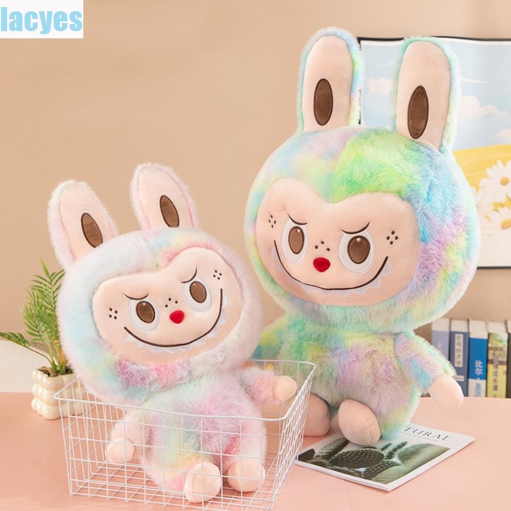 LACYES Labubu Plush Stuffed Doll, Gradient Rainbow Color Labubu Time ...
