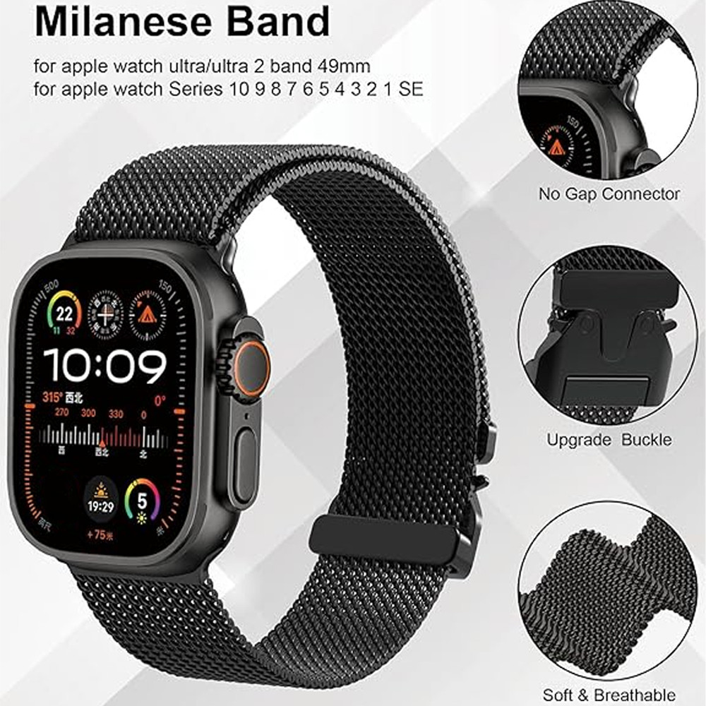 Metal Loop Strap for iwatch Ultra band 49mm 46mm 45mm 42mm 44mm 42mm ...