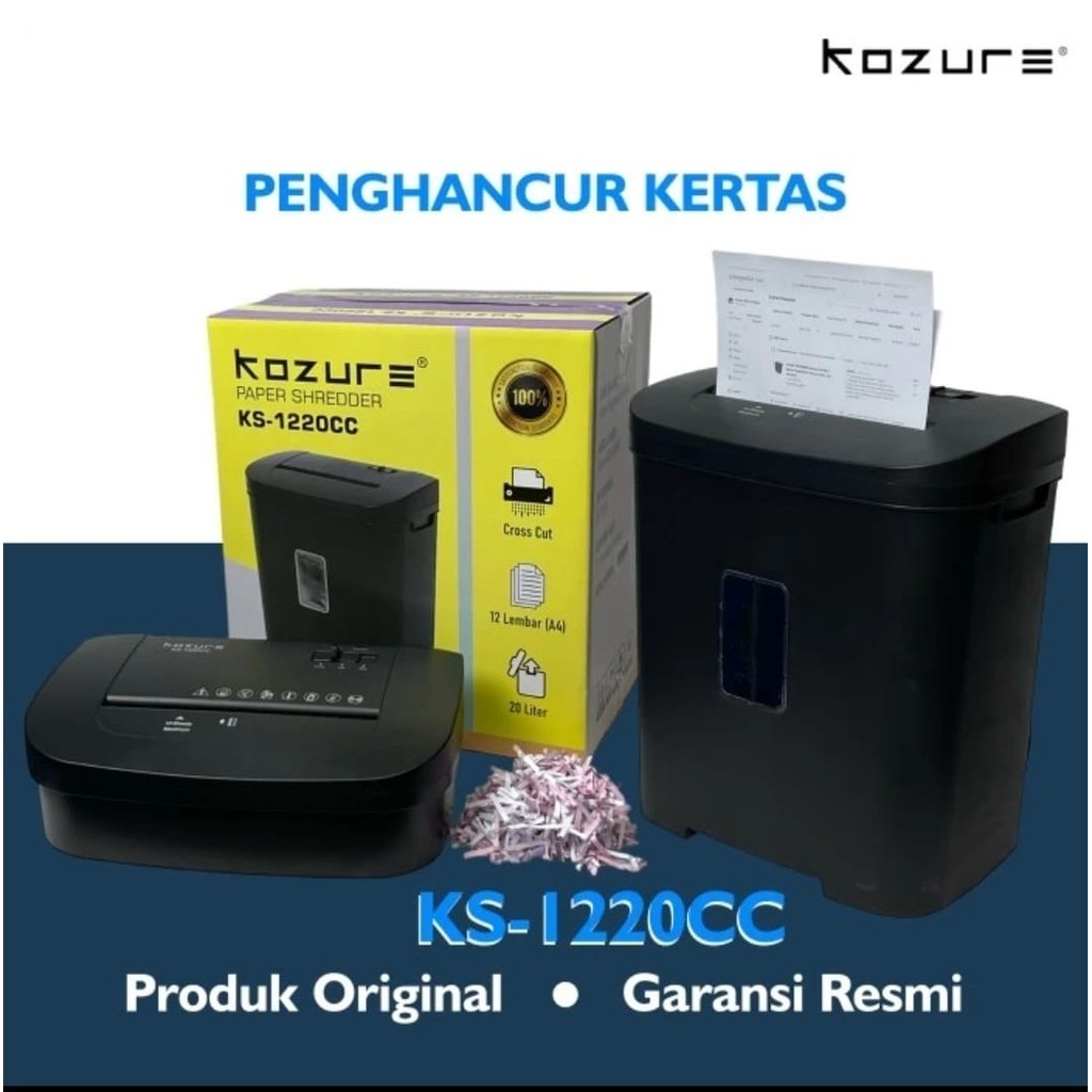 MESIN Paper SHREDDER KOZURE KS-1220CC / Cross Cut 20 Liter PAPER ...