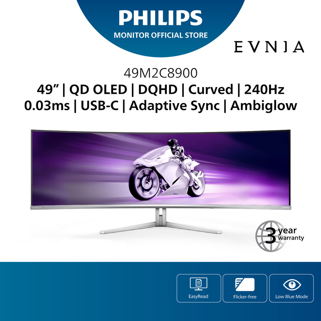 Evnia 49M2C8900 49" Dual QHD Curved Anti-Glare, LowBlue Mode, Adaptive ...