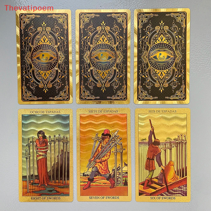 [Thevatipoem] Golden Tarot Deck For Work With Guide Book Prophet Oracle ...