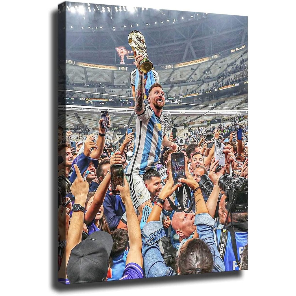 Lionel Messi Poster Footballer Soccer Poster Canvas Wall Art Print 2022 ...