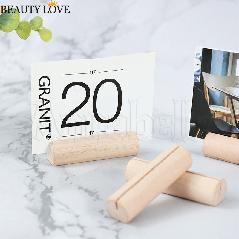 5 Pcs Rustic Wood Card Holders Table Number Sign Place Name Double Side ...