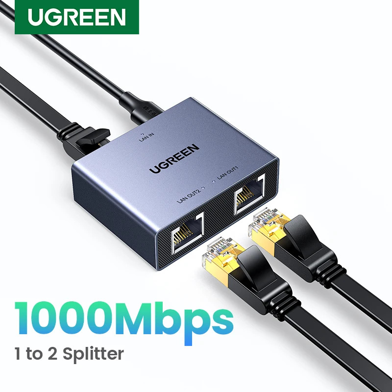 UGREEN Ethernet Splitter 1000Mbps RJ45 Splitter Switch Coupler 1 to 2 ...