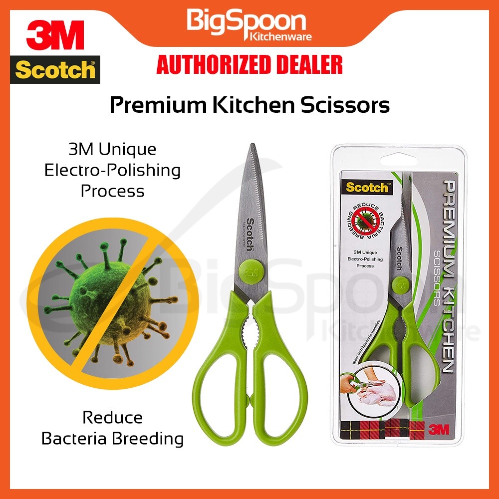 3M SCOTCH KS-AB Premium Kitchen Scissors Heavy Duty Stainless Steel ...