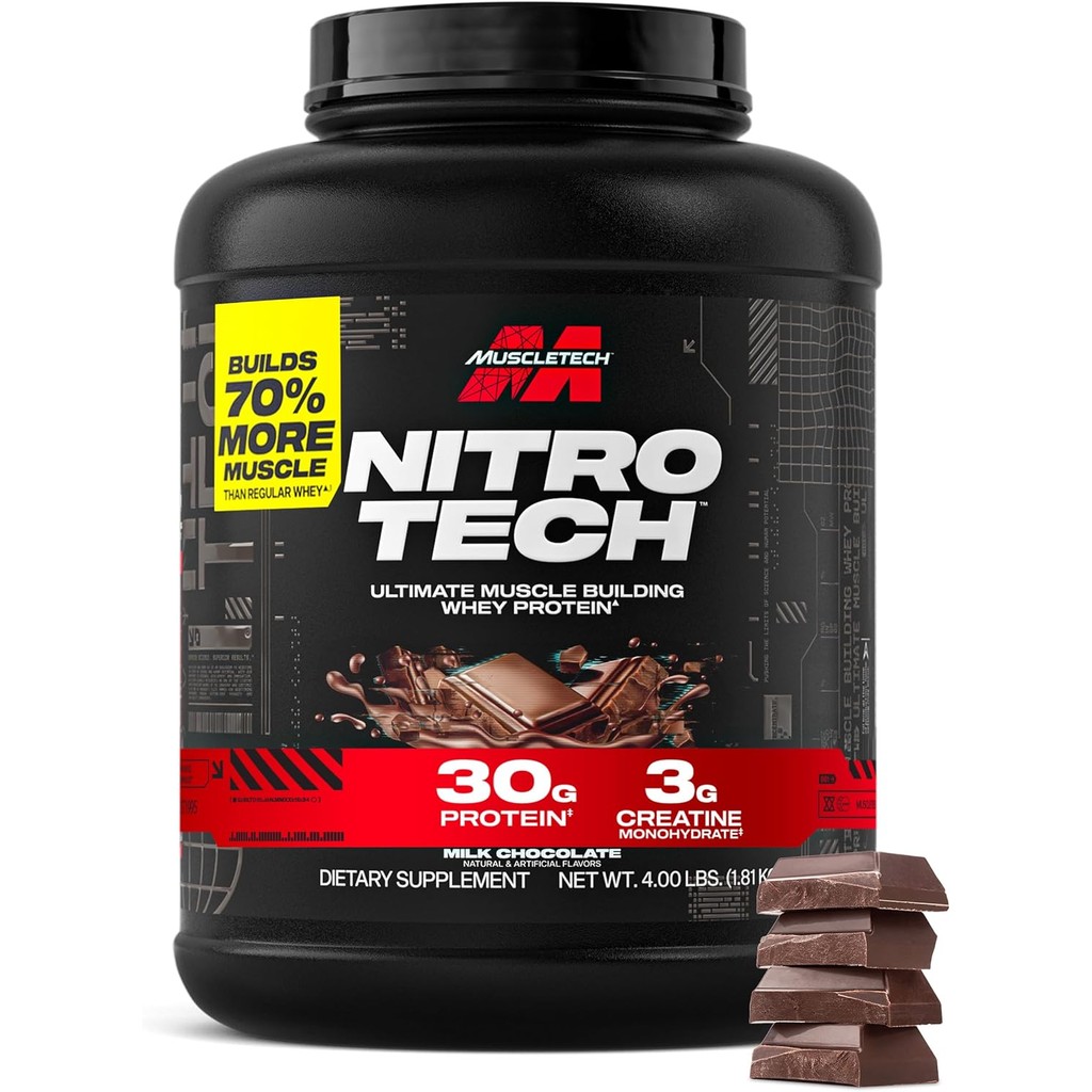 Muscletech Whey Protein Powder (Milk Chocolate, 4 Pound) - Nitro-Tech Ultimate Muscle Building ...