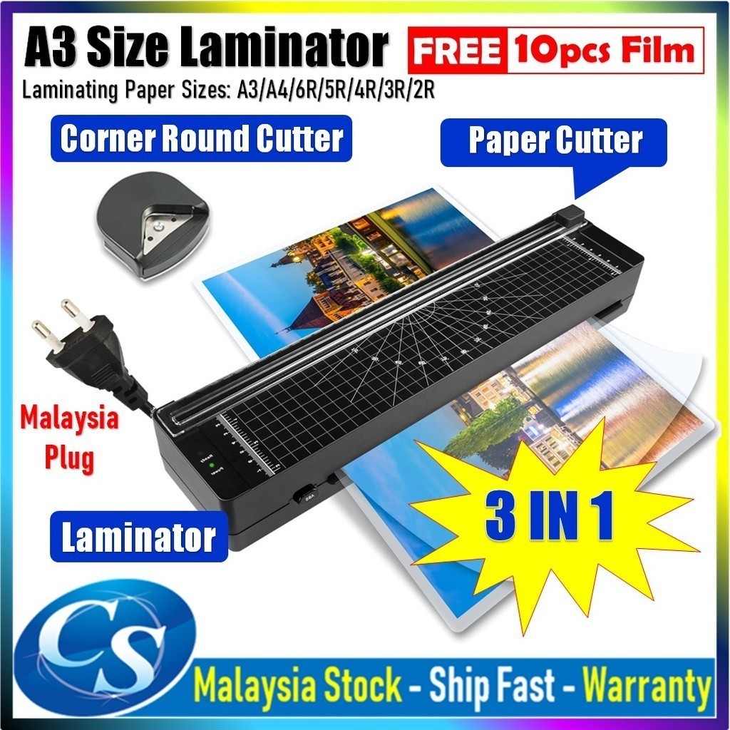 3IN1 A3 A4 laminator Laminating Machine Multifunctional Paper Cutter ...