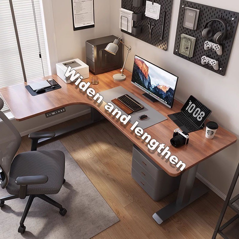 Electric Height Adjustable Table L Shape Standing Desk 160cm Ergonomic ...