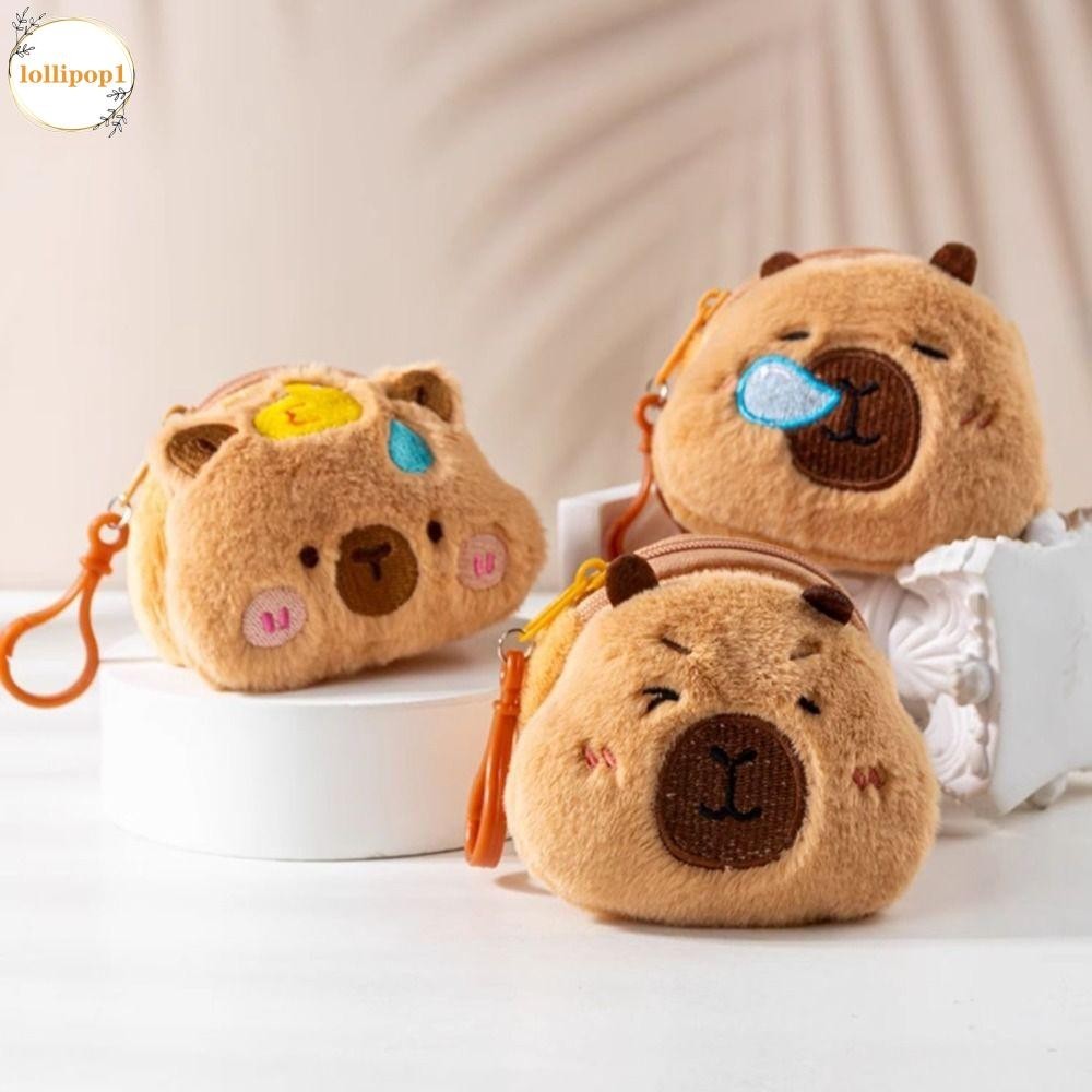 LOLLIPOP1 Capybara Coin Purse Wallet, Money Bag Zipper Capybara Plush ...