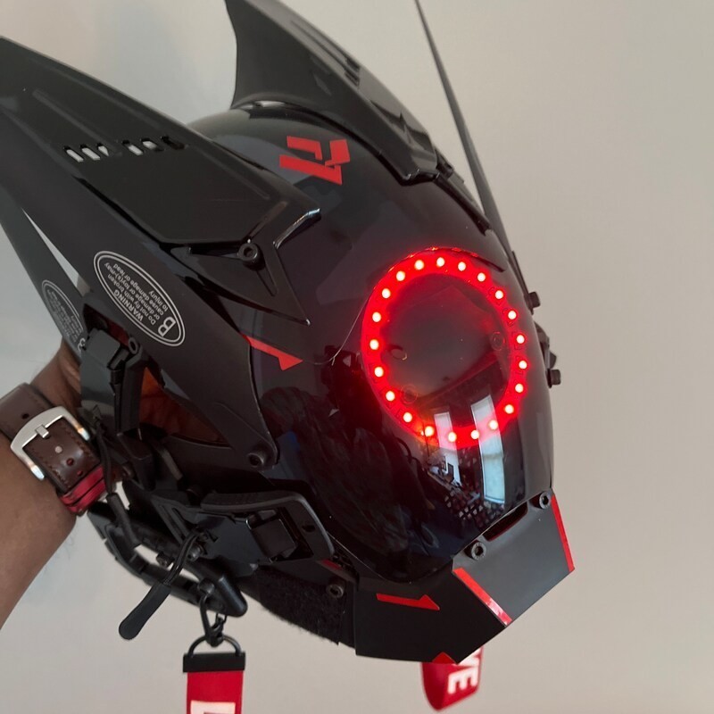 Sg SELLER Cyberpunk Mask Trendy cos Accessories Unique Dark Full Face ...