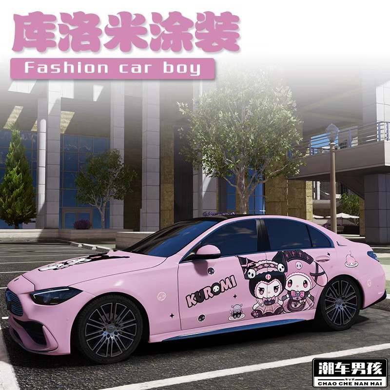 Sg SELLER Mercedes-Benz C260 C200 Kuromi Car Sticker Melody Car Body ...