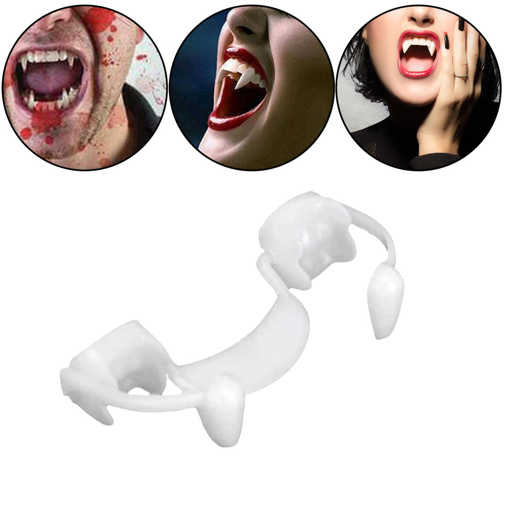 Halloween Vampire Teeth Dentures Fangs Classic Party Cosplay Prop ...
