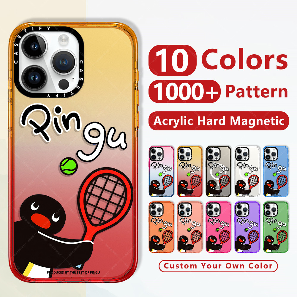 Cute Cartoon Pingu and Pinga Tennis Case For Iphone 16 Pro Max 14 13 12 ...