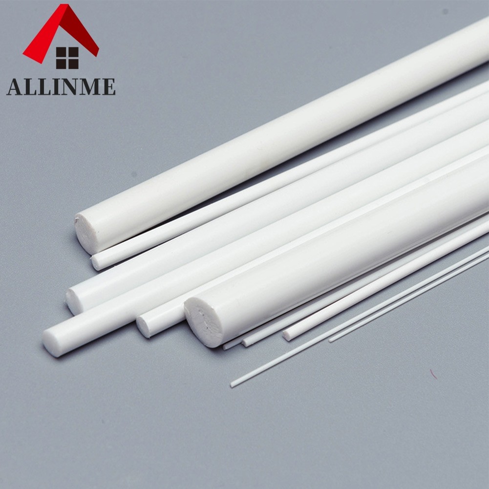 [AME] 5x White ABS Round Tube Plastic Rod ABS Solid Round Bar DIY Model ...