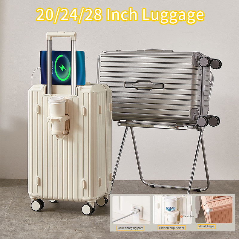 【SG Ready Stock】20/24/28 Inch Luggage Cabin with Cup Holder Luggage ...