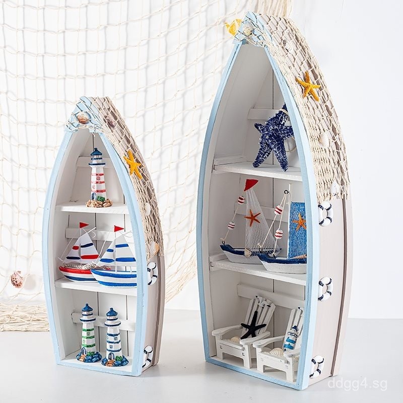 Mediterranean Summer Window Art Gallery Layout Creative Boat Display ...
